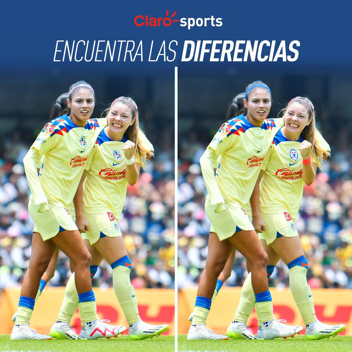 Las futbolistas del América ponen a prueba tu destreza: ¿Puedes encontrar las cinco diferencias ...