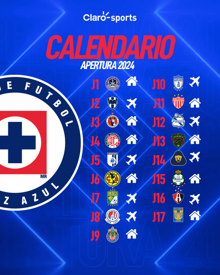 Calendario de Cruz Azul Apertura 2024: Todos los partidos, fechas y ...